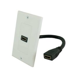 1-port HDMI Wall Plate with 8 inch Built-in HDMI Cable with Ethernet