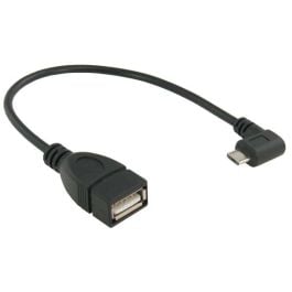 6in USB Micro-B to USB A Female OTG Adapter (On-The-Go), Black