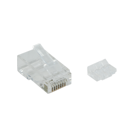 Mini Cat6a & Cat6 RJ45 Modular Plug for Round Stranded Cable, 3 Prongs