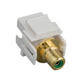 RCA F/F Recessed Keystone Insert Gold Plated Connector with Green Center