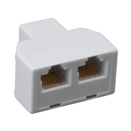 RJ45 One Female to Two Female Modular T-Adapter