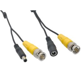 25ft Video & Power Security Camera Cable, BNC M/M and DC M/F, Black