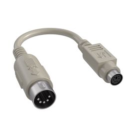 6" DIN5 Male to Mini-DIN6 Female AT to PS/2 Keyboard Adapter Cable, Be